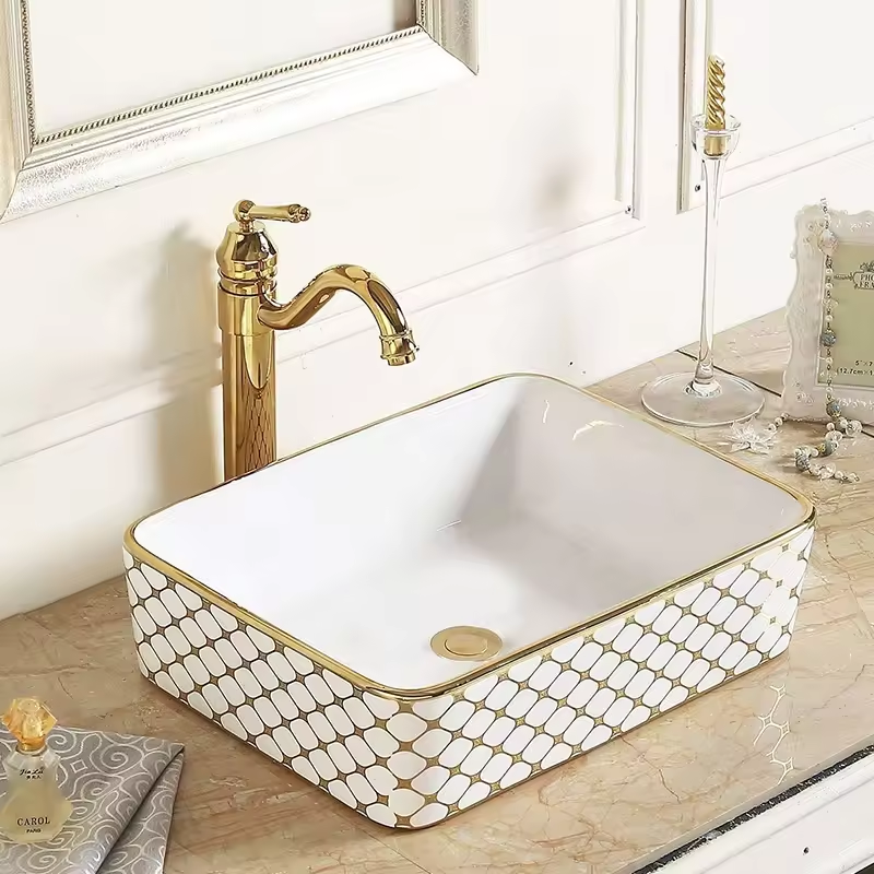 Modern Luxury Gold Ceramic Hand Washing Basin For Bathroom, High ...