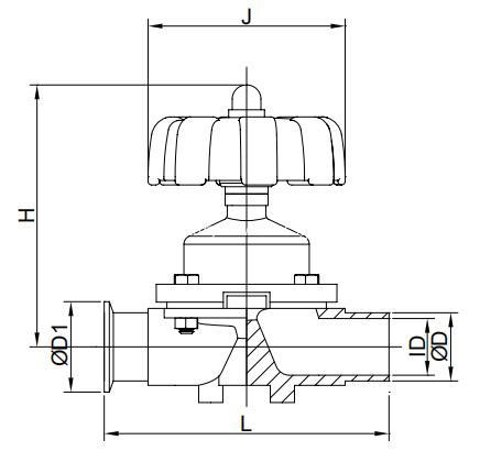 Hygienic Diaphragm Valves Weld And Clamp End, High Quality Hygienic ...
