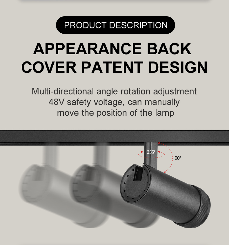 48v Magnetic Led Track Light Spotlight - Zoomable 15w To 28w, 15-60 ...