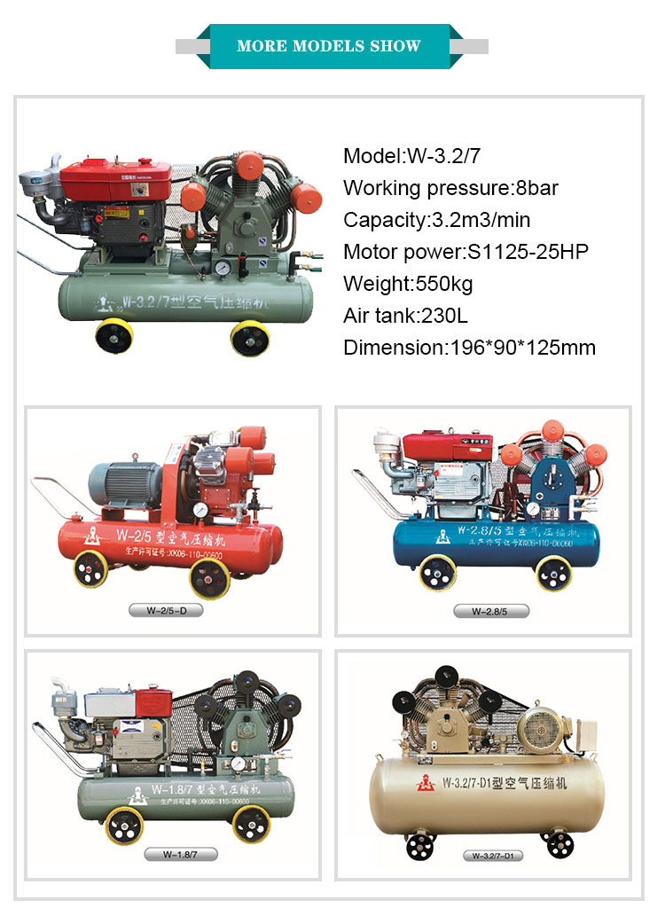 Used Diesel Engine Piston Air Compressor With Jack Hammer For Sale ...