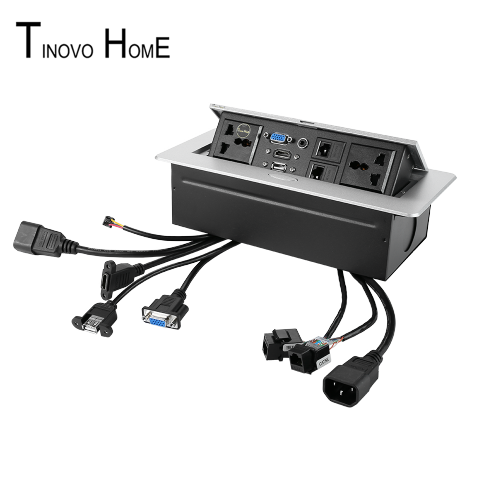 Universal Plug Desktop Socket / Pop-up Table Socket / Usb Dual Network Rj45 3.5 Audio ...