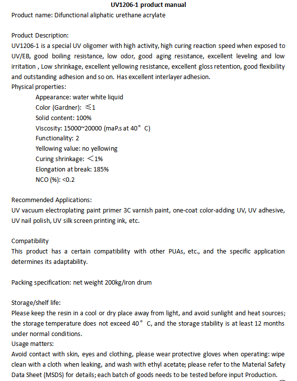 Fast Curing Aliphatic Urethane Acrylate, High Quality Fast Curing ...