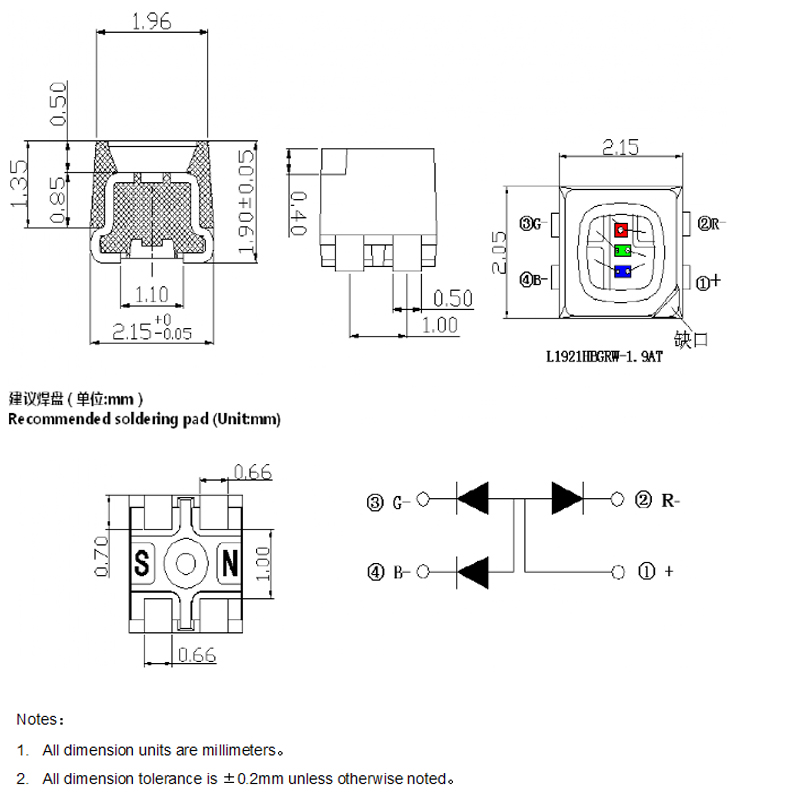 High Brightness Black Body Smd 1921 Rgb Led For Indoor Display, High ...