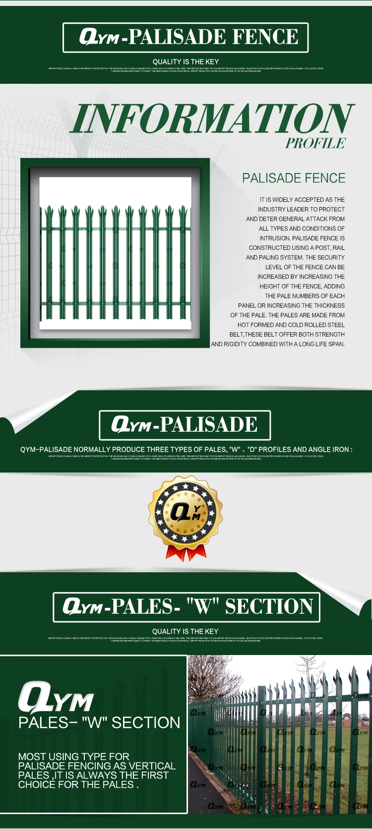 Palisade Powder Coated Fence/ Sheet Metal Euro Fence Panels, High ...