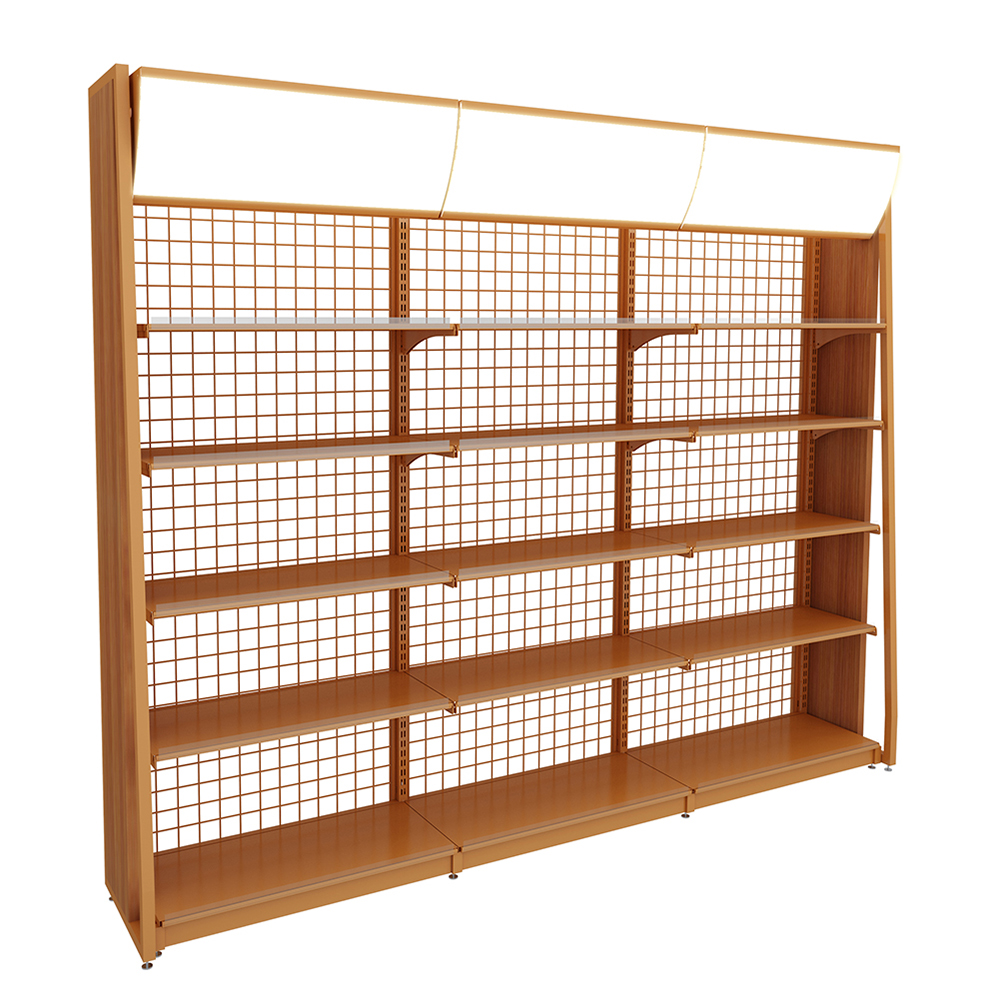 Steel Wooden Single-sided Display Shelves, High Quality Steel Wooden ...
