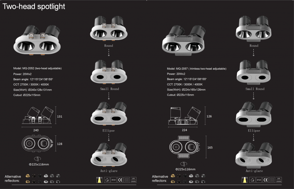 Trimless Two Heads Spotlight, High Quality Trimless Two Heads Spotlight ...