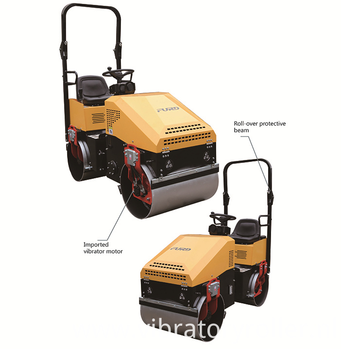 Diesel 1 Ton Compactor Asphalt Roller With CVT