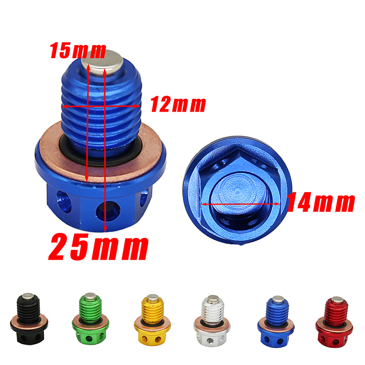 6 Color Engine Oil Magnetic Drain Bolt Plug For Various Cc Motorcycles ...