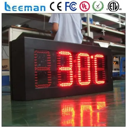 Outdoor Led Time And Temp Led Clock Signs Big Time Digital Wall Clock ...