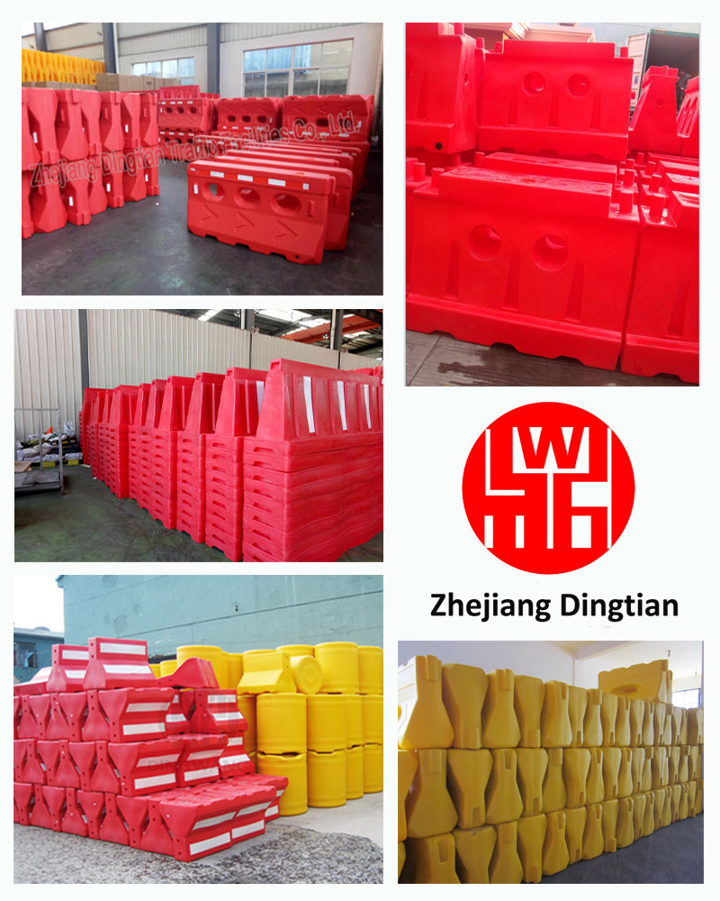 Red Rotational Moulded Plastic Safety Water-filled Barrier Traffic ...