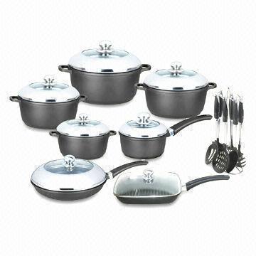 21-piece Die-cast Cookware Set With Non-stick Coating, Includes ...