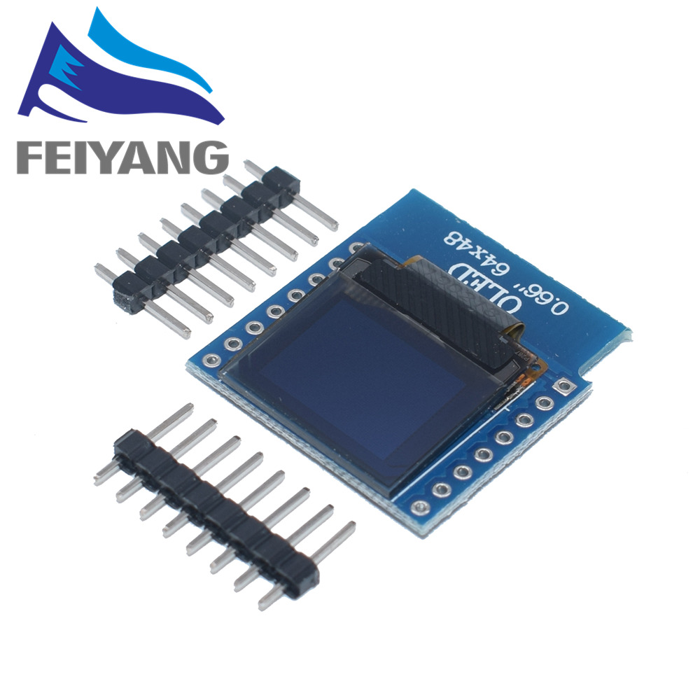 0.66 Inch Oled Display Module For Wemos D1 Mini Esp32 Module Avr Stm32 64x48 0.66" Lcd Screen ...