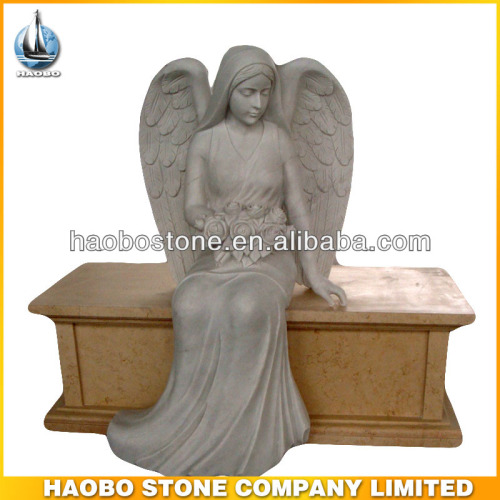 Angel Seated Grey Granite Memorial Bench Designs, High Quality Angel ...