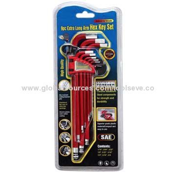 9-piece Extra Long Arm Ball Point Hex Key Set, High Quality 9-piece ...