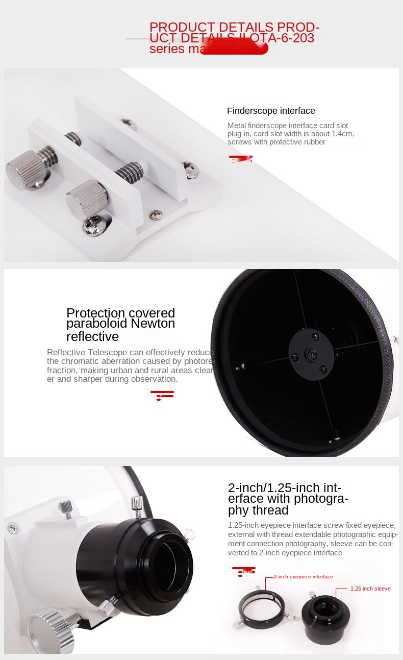 Maxvision Professional 8 Inch F4 Parabolic Newtonian Telescope Ota ...