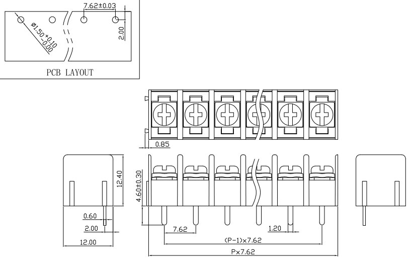7.62mm Pitch Fence Type Pcb Terminals Can Be Spliced, High Quality 7 ...