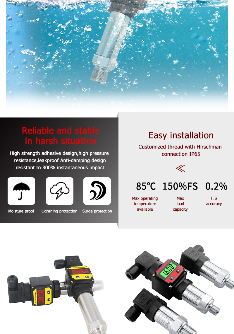 4-20ma Output Signal Pressure Transmitter/sensor Led Lcd Digital ...