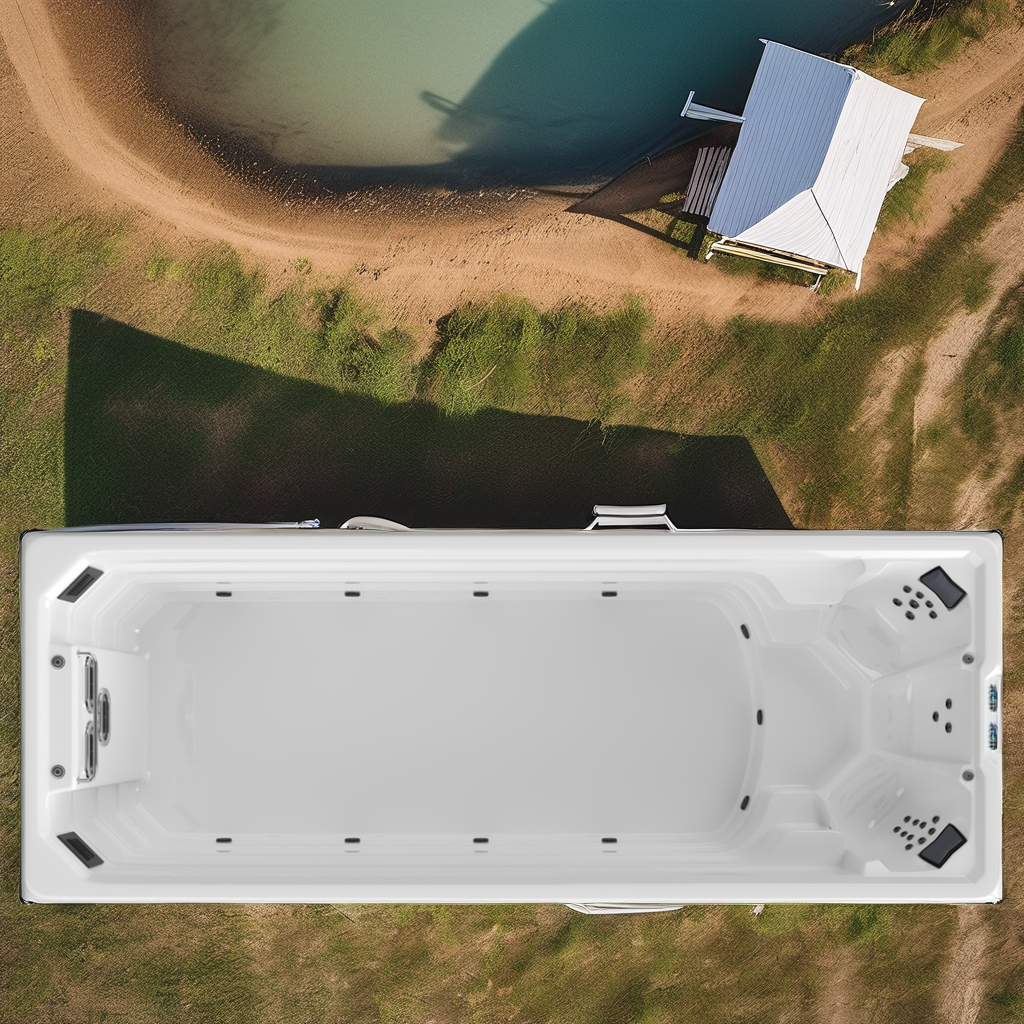 Balboa Ozone Control System Swim Spa Pool - 5.8m Acrylic Outdoor Hydro ...