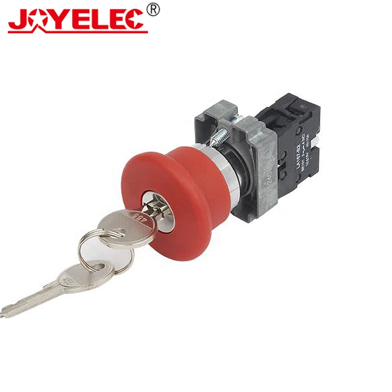 Red Emergency Stop Push Button Switch With Key, 40mm, La167-b2-bs142 ...