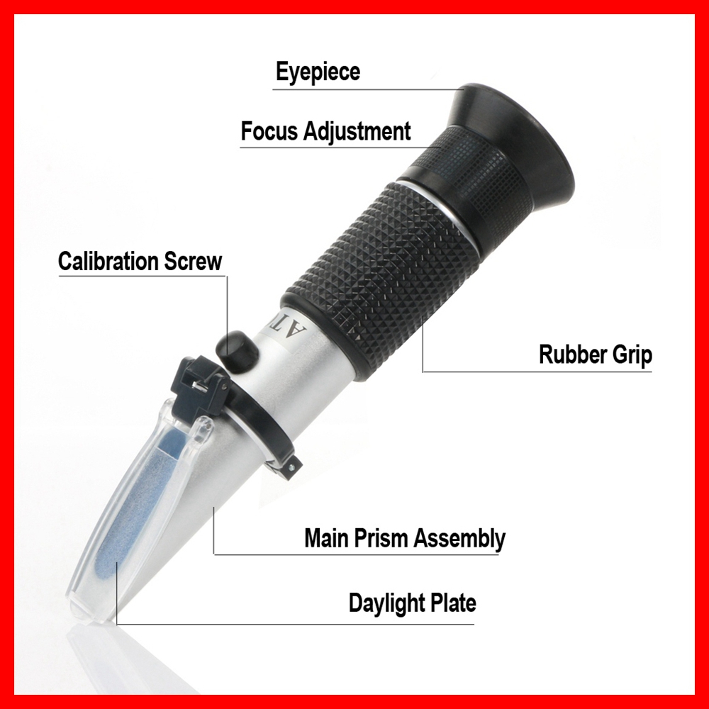 Rz Alcohol Refractometer Sugar Grape Wine Concentration 0~25% Alcohol 0 ...