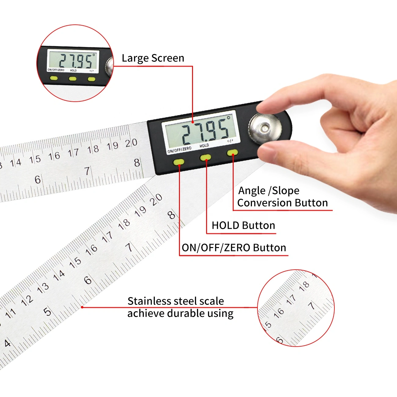 12'' 300mm Digital Angle Ruler China Manufacturers Suppliers Factory ...