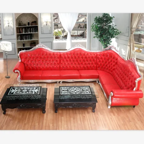 Luxury Classic Leather Restaurant/club/bar Long Corner Sofa, High ...