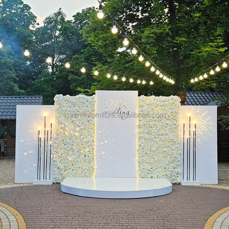 Huge White Acrylic Backdrop With Led Light For Wedding Stage Decor ...