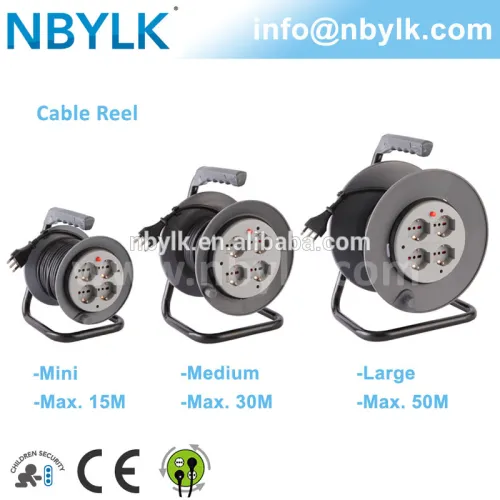 Euro Italian Cable Reel Mini Extension Cable Cords+4sockets With Fix ...