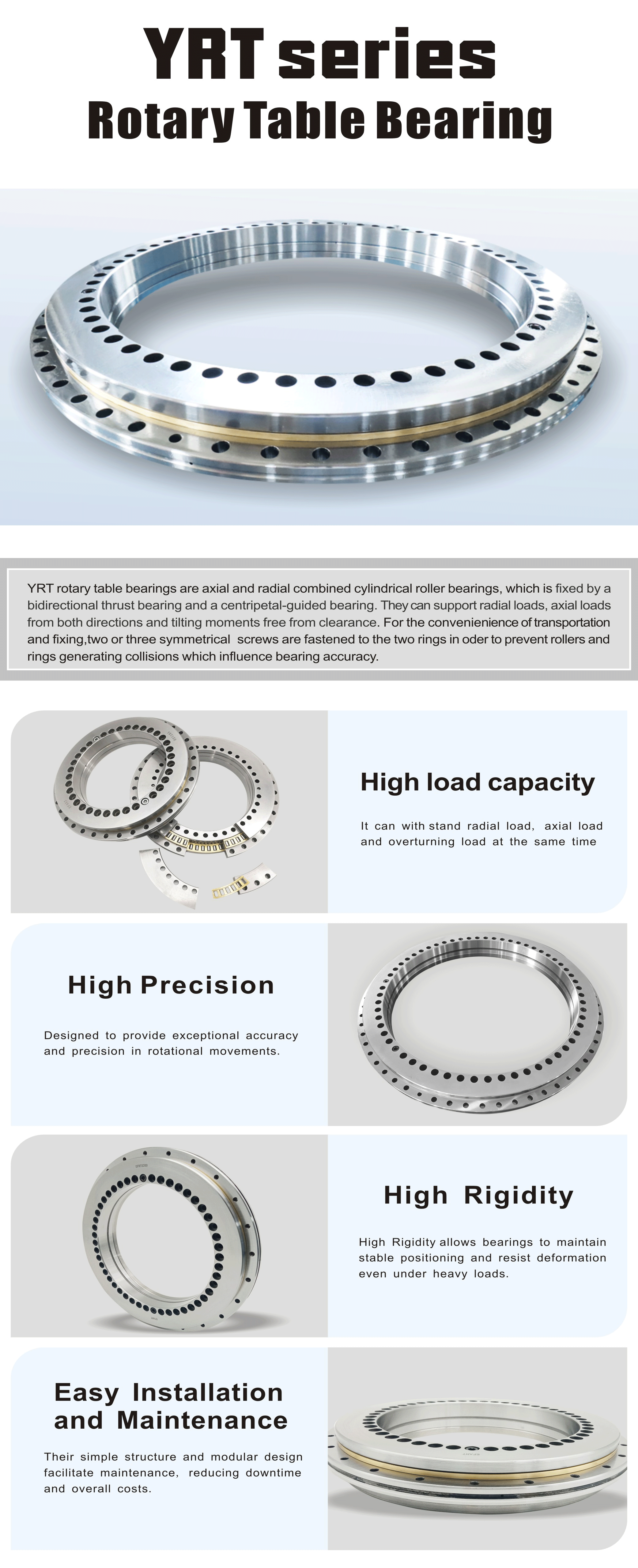 Slewing Bearing Yrt120 Precision Rotary Table Bearing For 5-axis ...