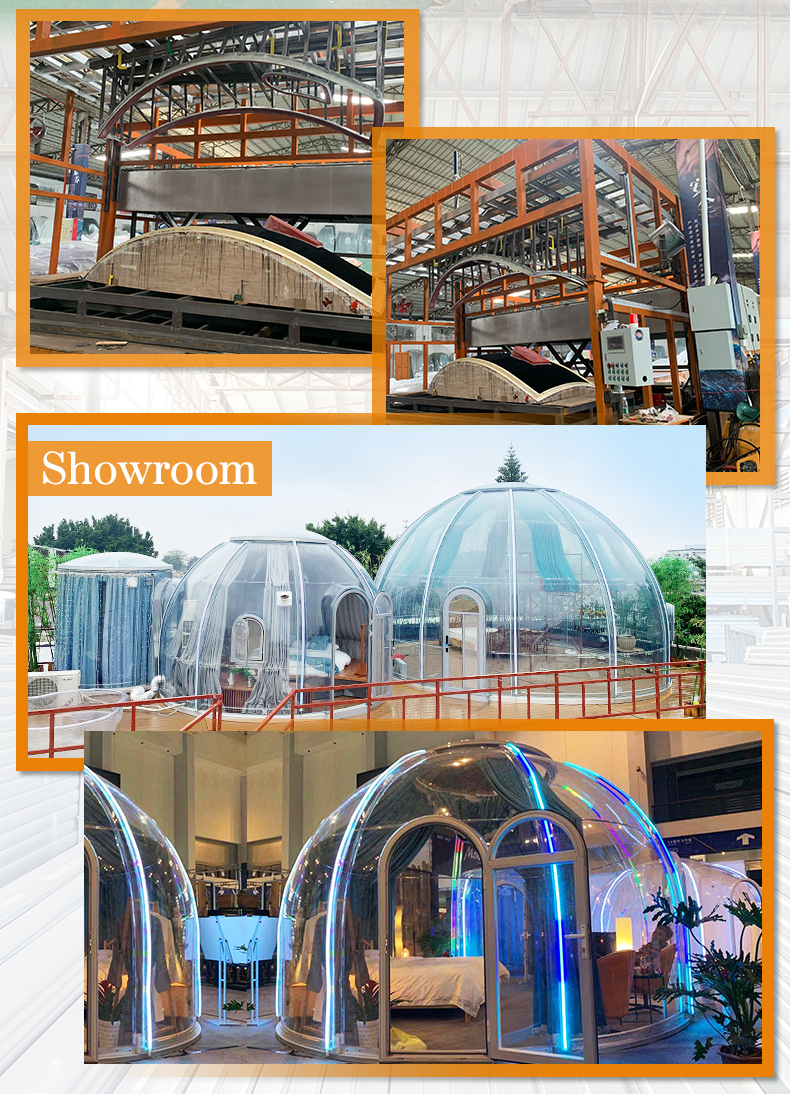 โพลีคาร์บอเนต Glamping Igloo Bubble Bathroom Tent Clear Dome House "อาจ ...