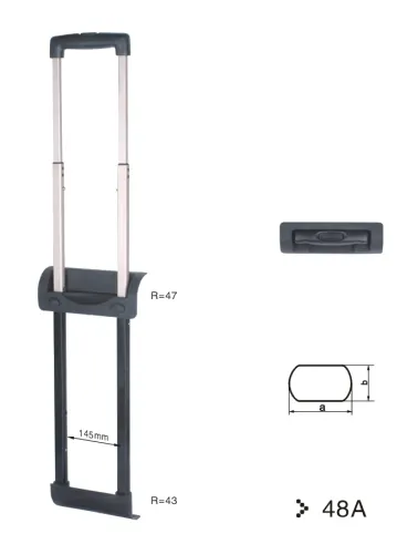 High Quality Spring Loaded Single Fix Luggage Handle, High Quality High ...