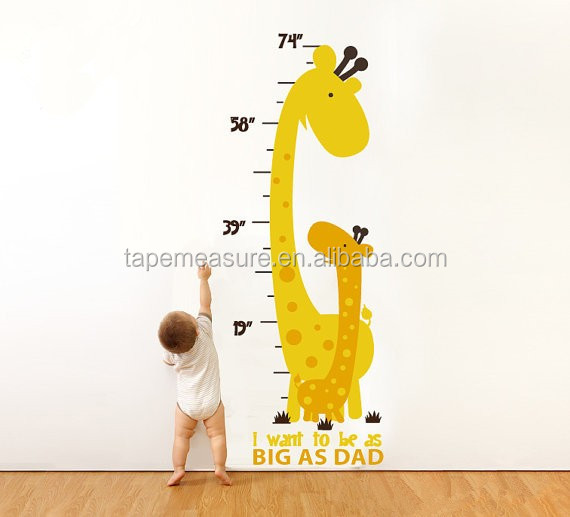 Children Height Measure Wall Sticker Growth Chart, High Quality ...
