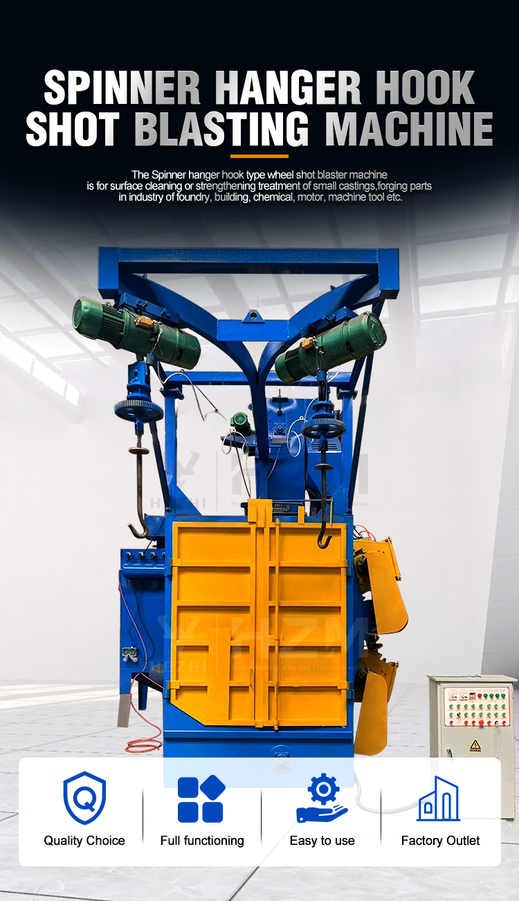 Q372 Spinner Hanger Hooks Sand Blasting Machine For Car Alloy Wheels ...