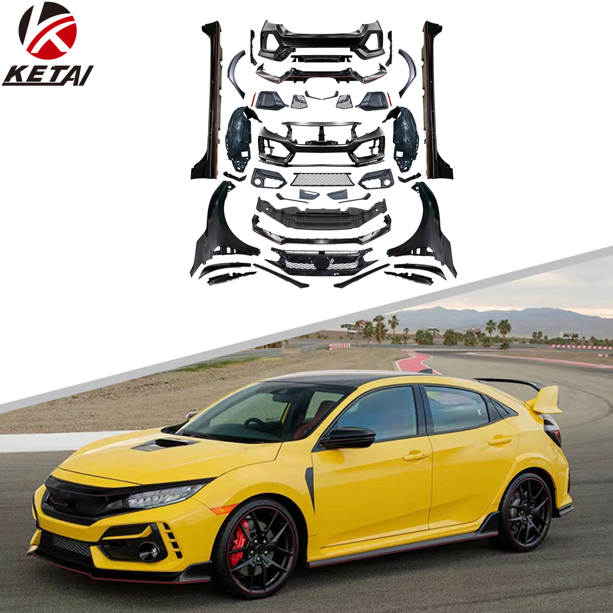2020 Type-r Style Wide Body Kit For Honda Civic Hatchback 2016-2020 ...