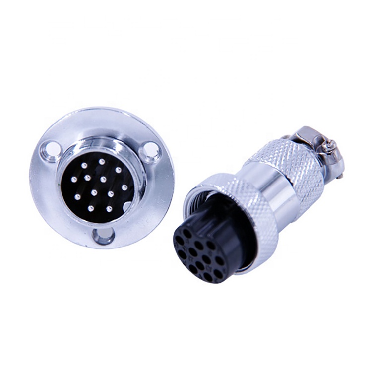 Gx20 12pin Waterproof Circular Flange Connector - Male/female Aviation ...