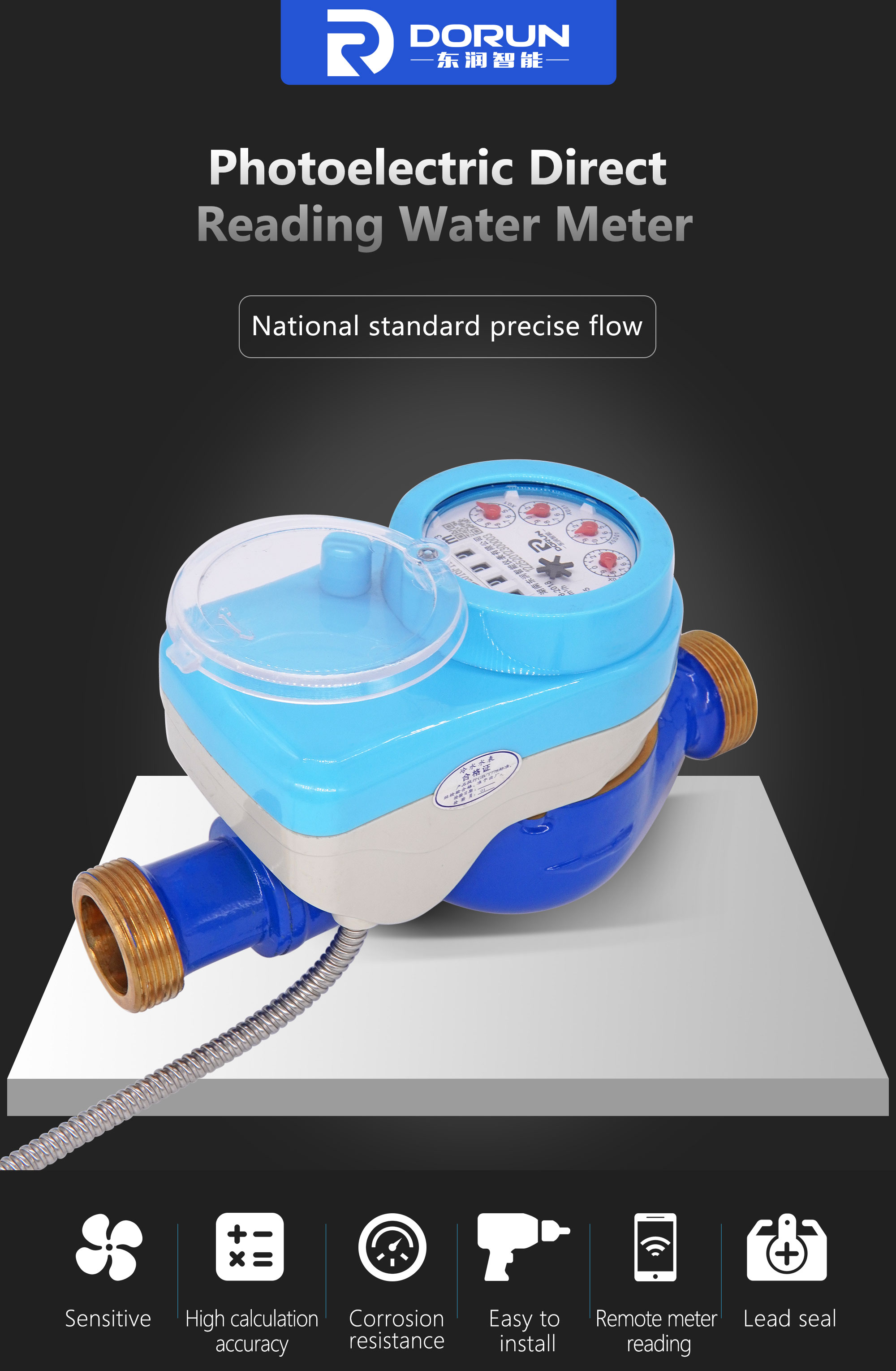 Lorawan Nb-iot Smart Water Meter With Remote Valve Control, High ...