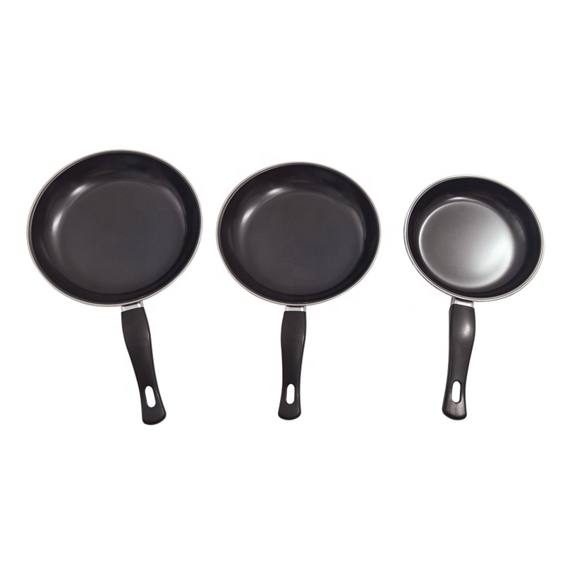 Promotional 3pc Set 0.8mm Carbon Steel Frying Pans - Non Stick, Sizes ...