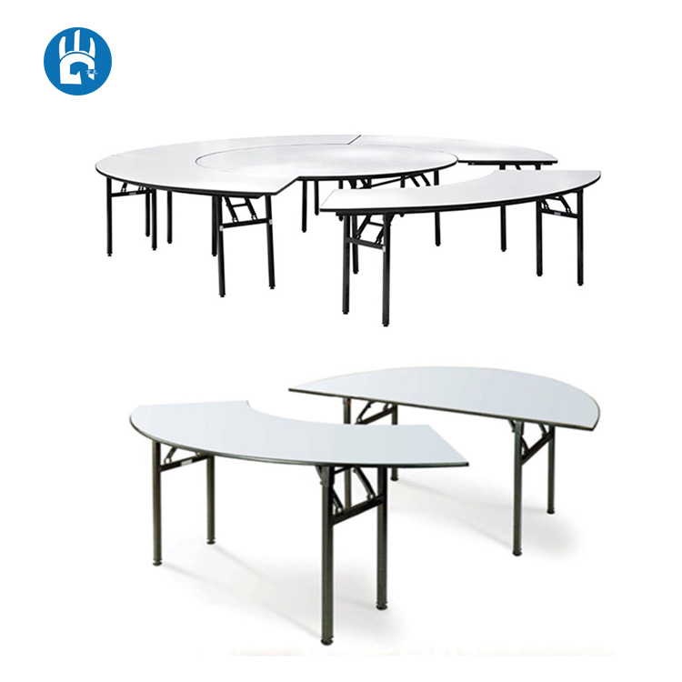 Fireproof Pvc Half Moon Foldable Table For Banquet Halls, High Quality ...