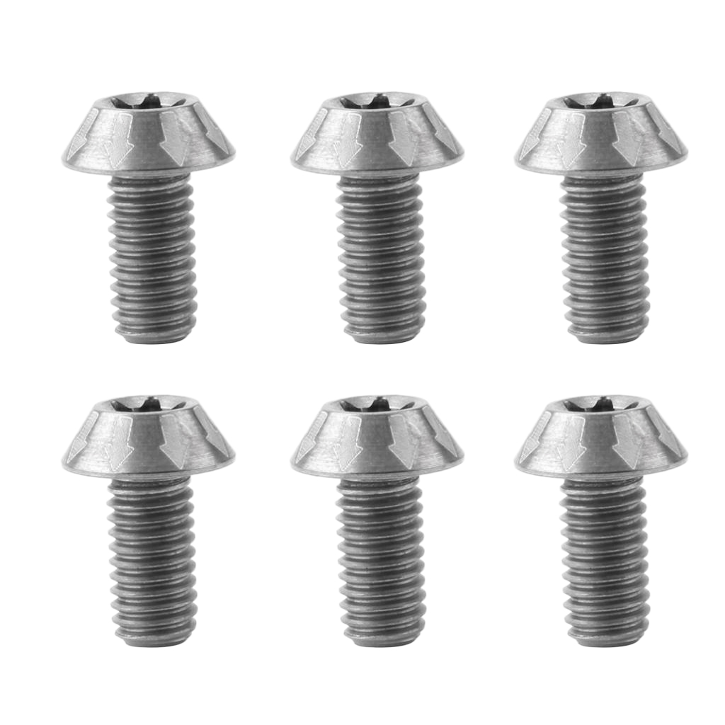 6 Count Titanium Ti Bike Disc Rotor Bolt Brake Discs Mounting Screws M5 ...