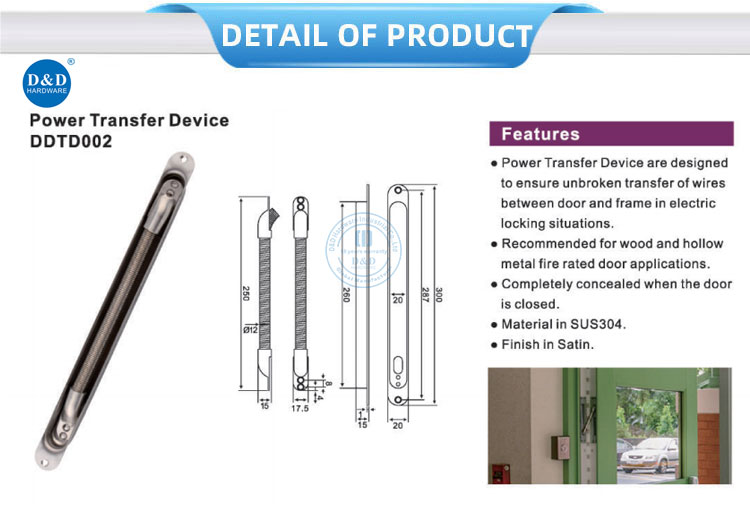 Fire Rated Door Stainless Steel Power Transfer Device, High Quality ...