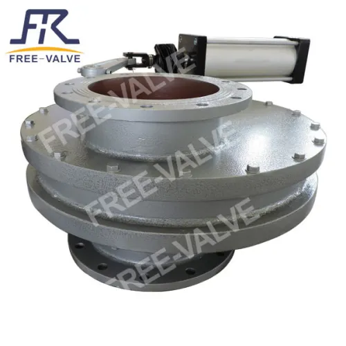 Pneumatic Ceramic Rotary Double Disc Gate Valve For Fly Ash System, High Quality Pneumatic ...