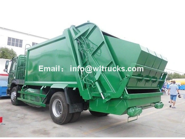 Howo 12m3 Waste Management Trash Truck, 12cbm Rear Loader Trash ...