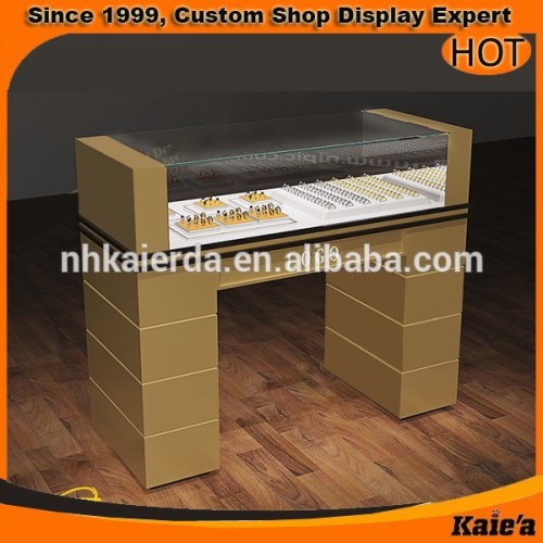 Wooden Glass Jewelry Display Table With Led Light, High Quality Wooden ...