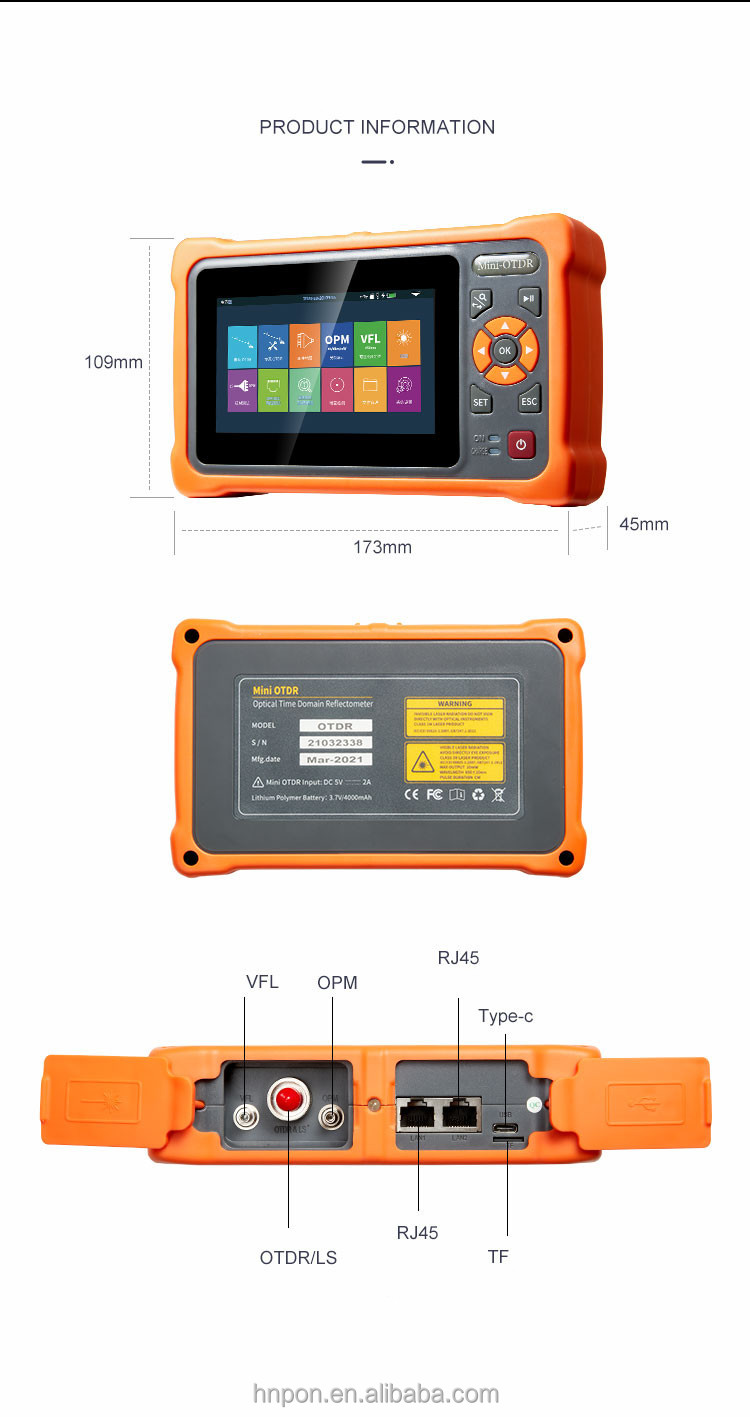 Mini Otdr Fiber Optic Tester: 1310/1550 Nm Single Mode Handheld Machine ...