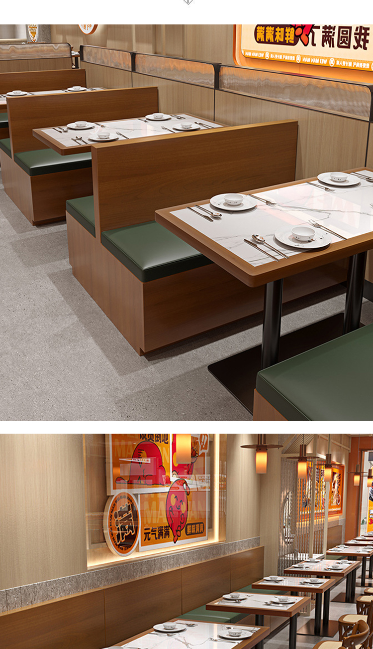 Southeast Asian Booth Sofa Dining Set With Solid Wood Chairs For Milk ...