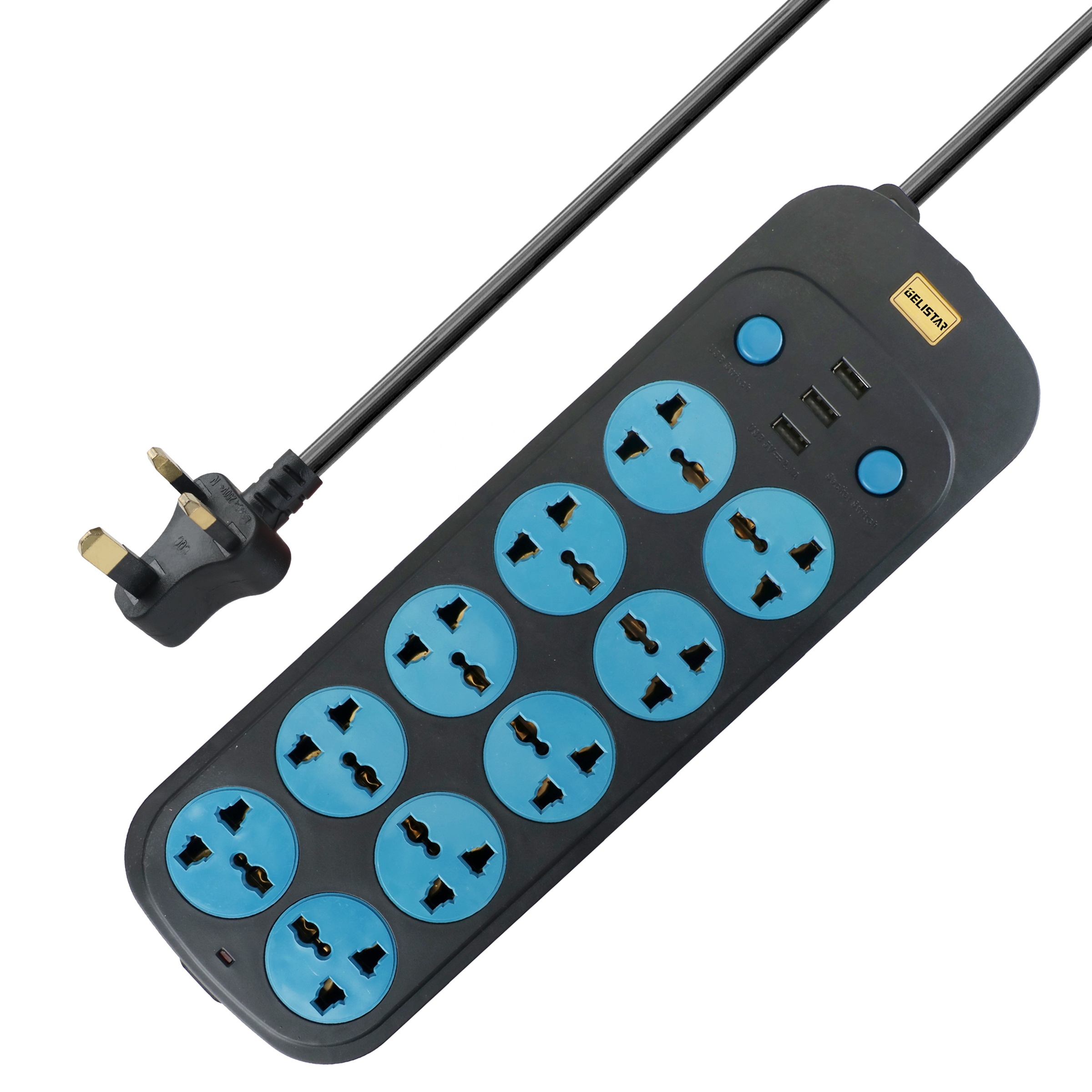 10 Gang Universal Extension Socket With 3 Usb Multifunction Cheap Power ...