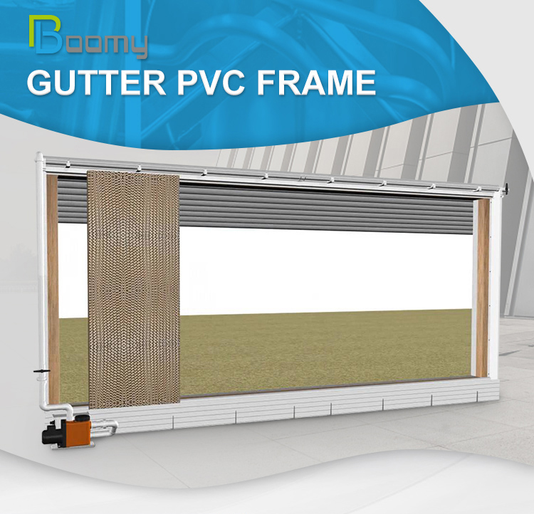 Pvc Gutter Frame Honeycomb Pad Cooling System For Greenhouses, High ...