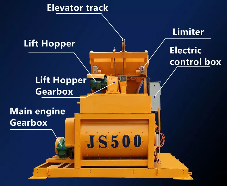 Js500 트윈 샤프트 전기 콘크리트 믹서 기계, Bossgoo.com의 고품질 Js500 트윈 샤프트 전기 콘크리트 믹서 기계
