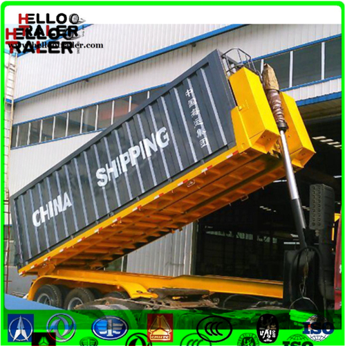 20ft, 40ft & 48ft Hydraulic Flatbed Container Tipper Trailer, High ...