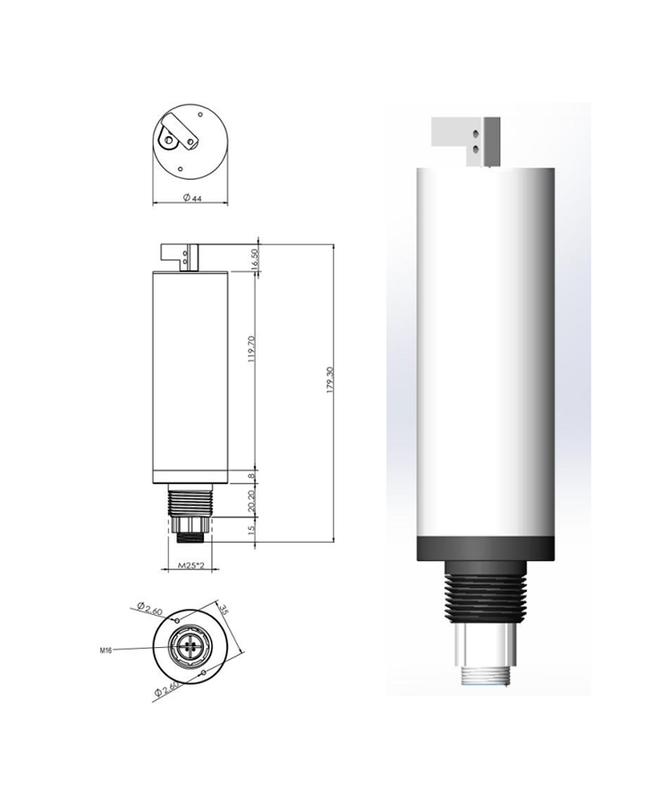 Rs485 Modbus Optical Water Meter Probe Sensor For Blue Green Algae In ...